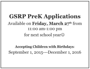 GSRP Preschool Applications Available Soon – Oakman School News