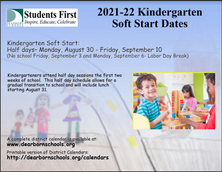 2021-22 Kindergarten Soft Start Dates | Oakman School News